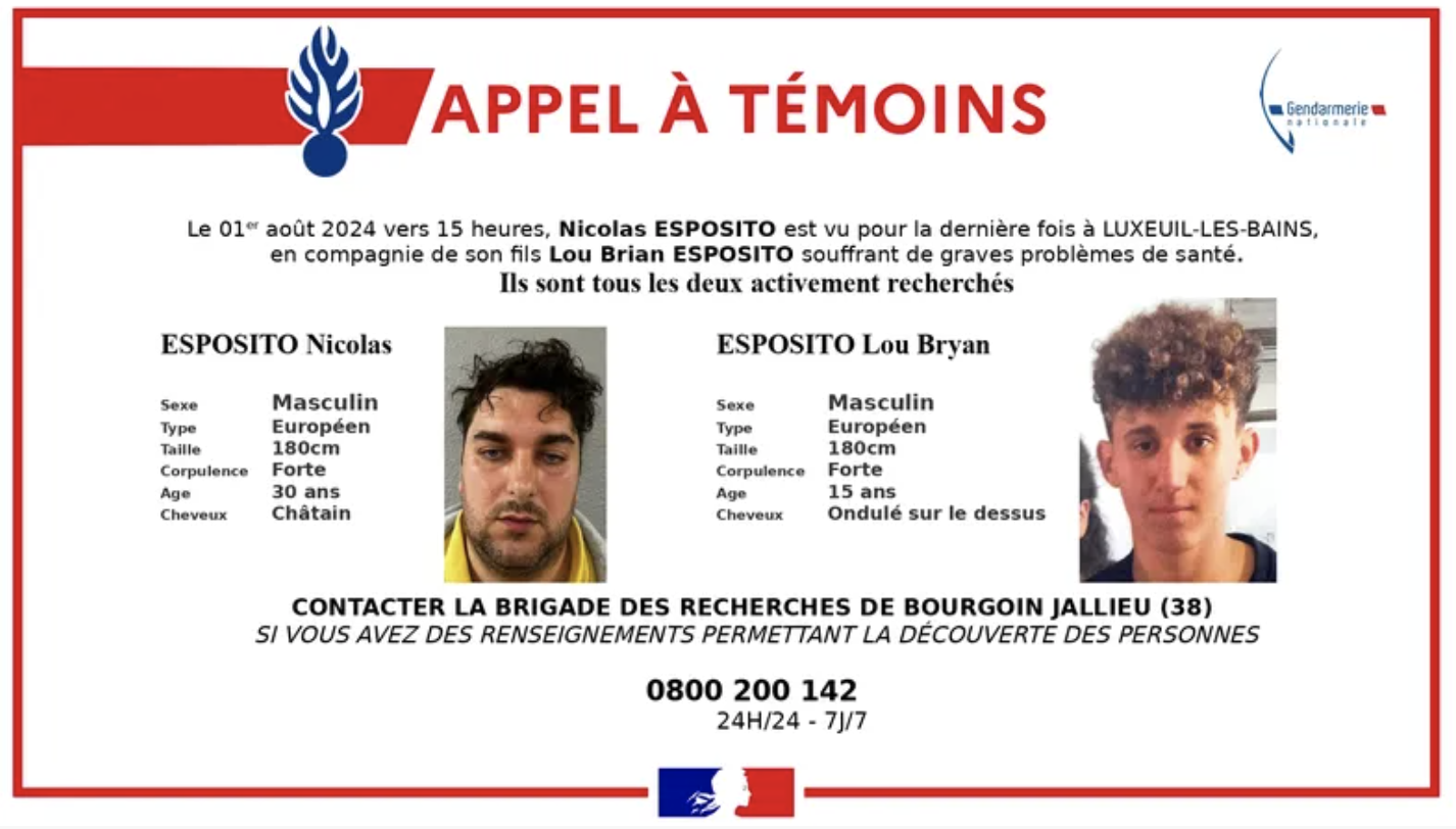 Disparition inquiétante de Nicolas Esposito et son fils Lou Brian : le père accusé de viol sur ...