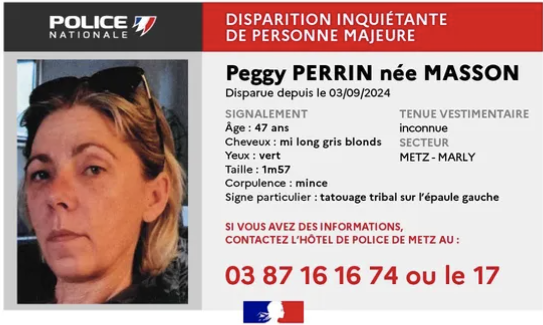 Disparition inquiétante de Peggy Perrin, 47 ans, : un appel à témoins ...