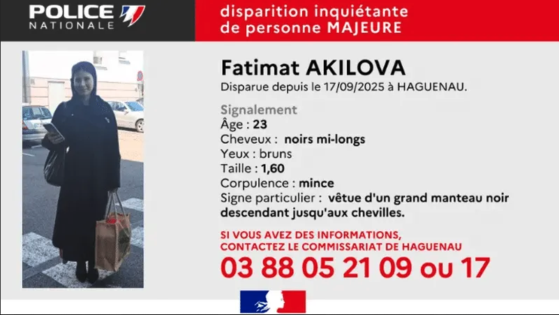 Haguenau : un appel à témoins lancé pour retrouver Fatimat Akilova