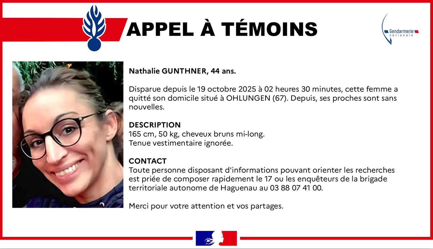 Ohlungen : un appel à témoins lancé pour retrouver Nathalie Gunthner